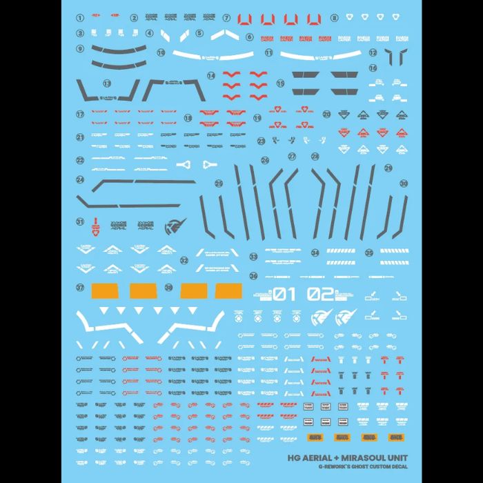 G-REWORK HG Gundam Aerial + Mirasoul Flight Unit Custom Water Decal ...